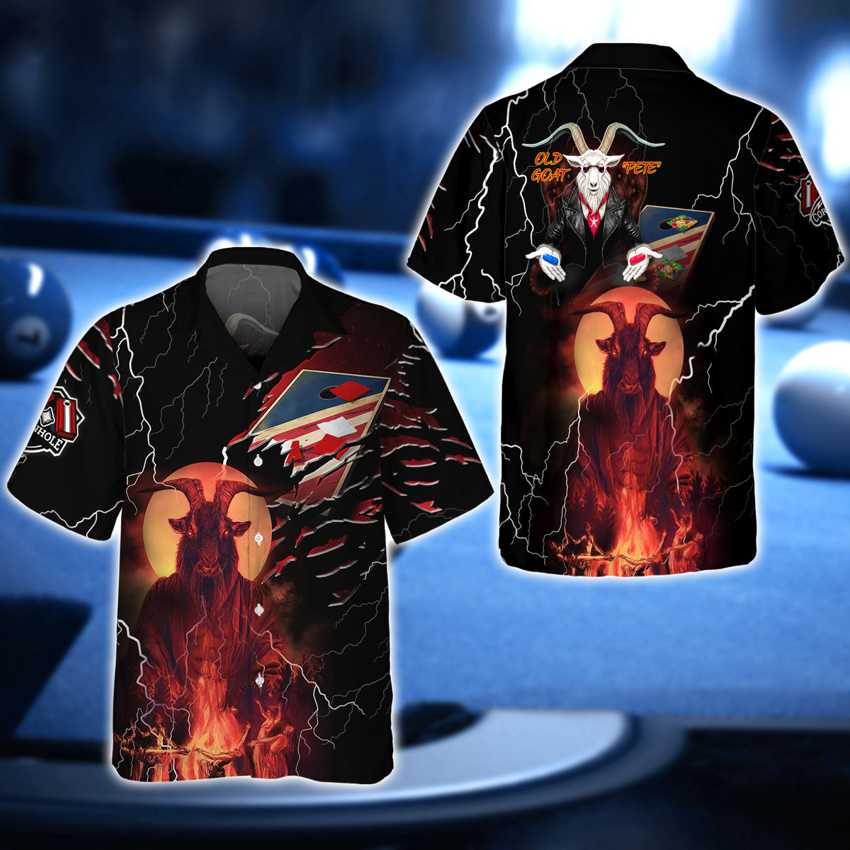 Cornhole Viking Old Goat And "Pete" 3D Shirt - QB95 – Onemoredart