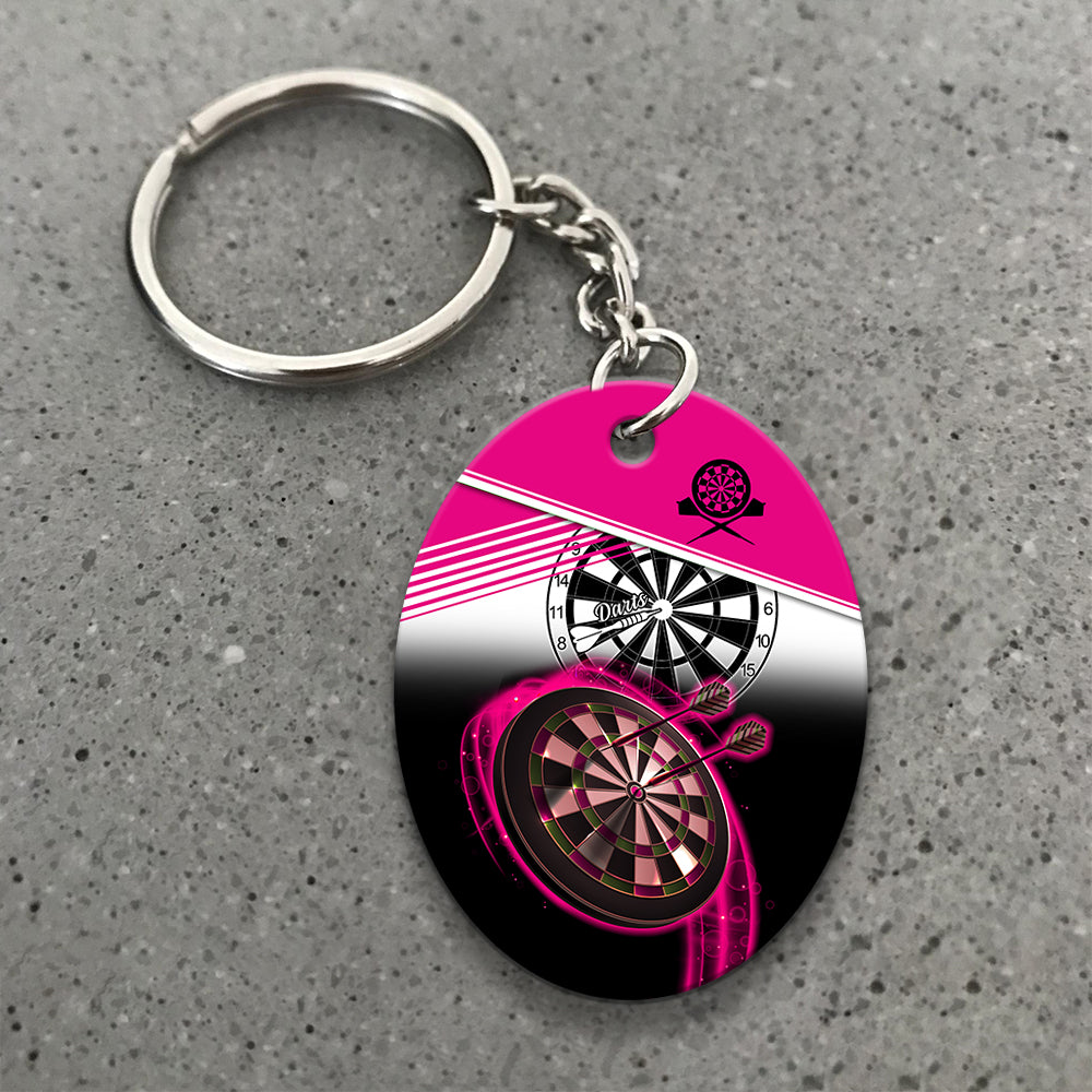 The Coolest Girls Throw Darts Keychain For Dart Team Player – Onemoredart