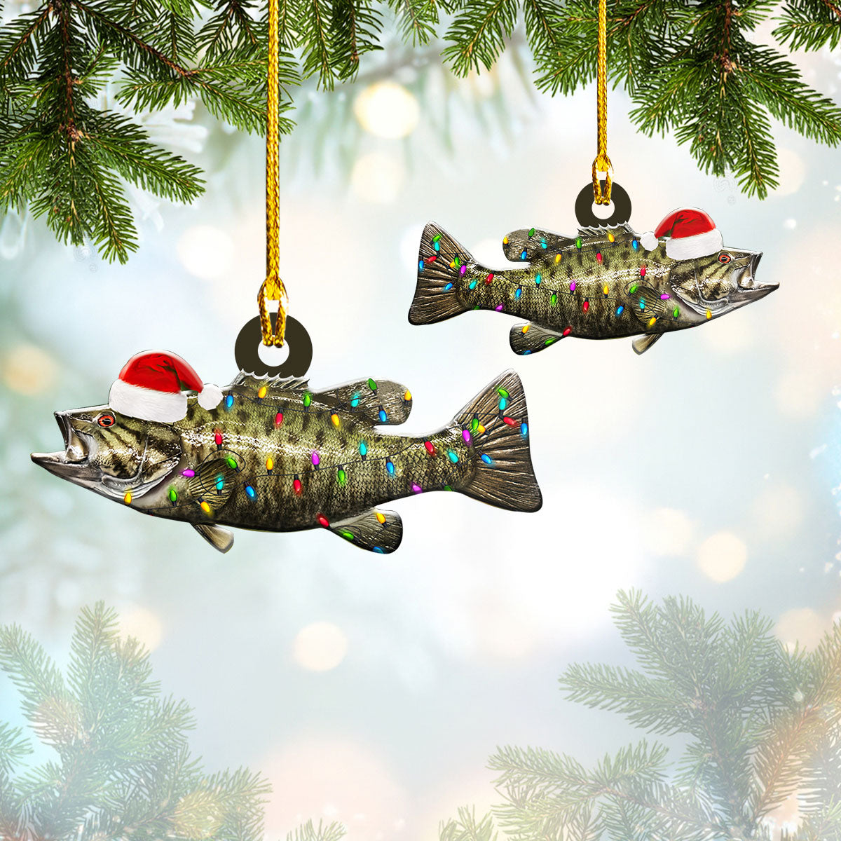 Smallmouth Bass Fishing - Shaped Ornament - 536 – Onemoredart