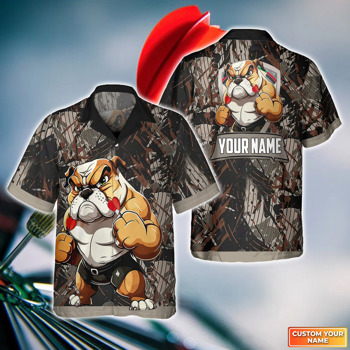 Bulldog Darts Personalized 3D Hawaiian Shirt For Dart Team Player Tad ...