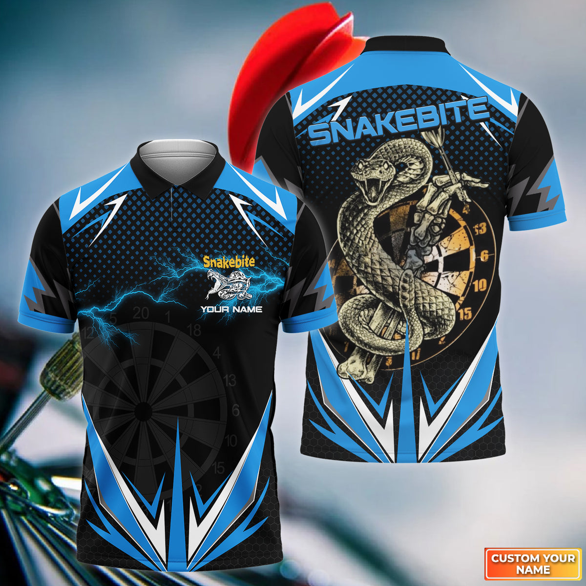 Snakebite Team 02 3D Polo Shirt Tad – Onemoredart