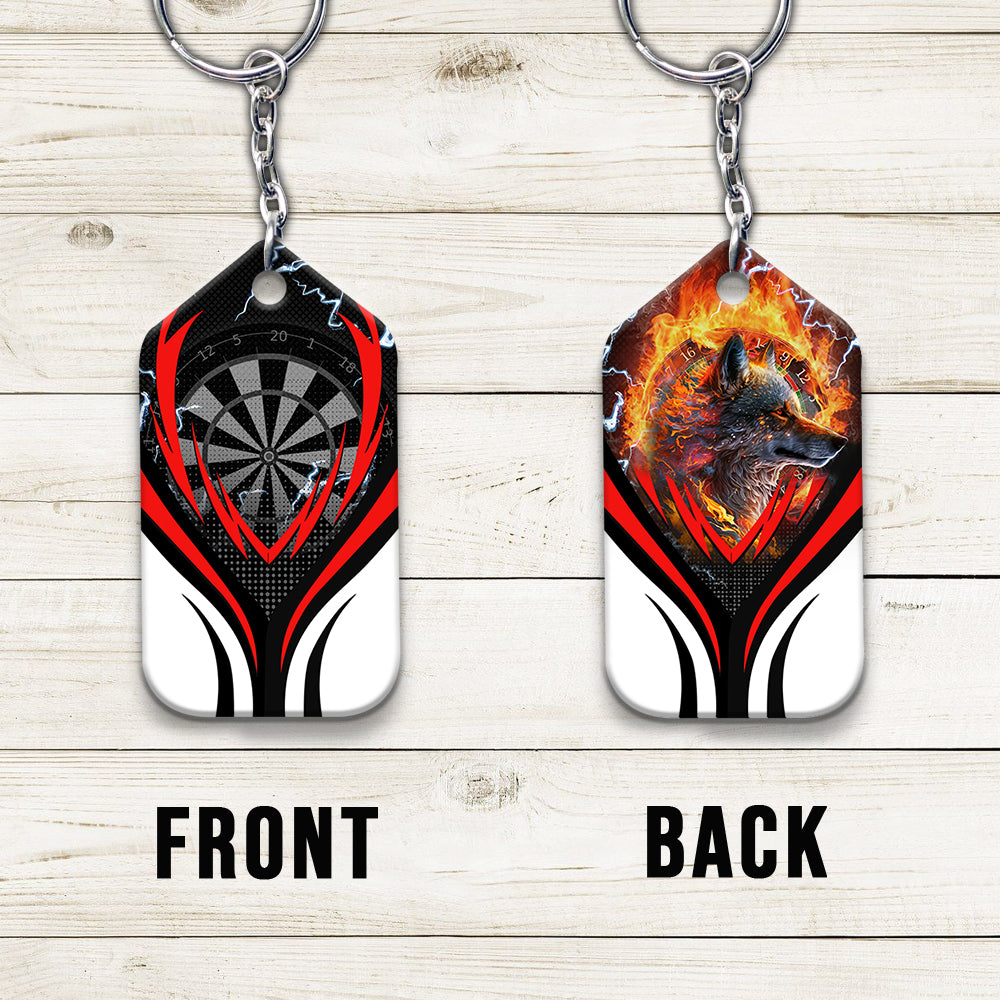Flame Bullseye Dartboard Wolf And Darts Keychain For Dart Team Player ...