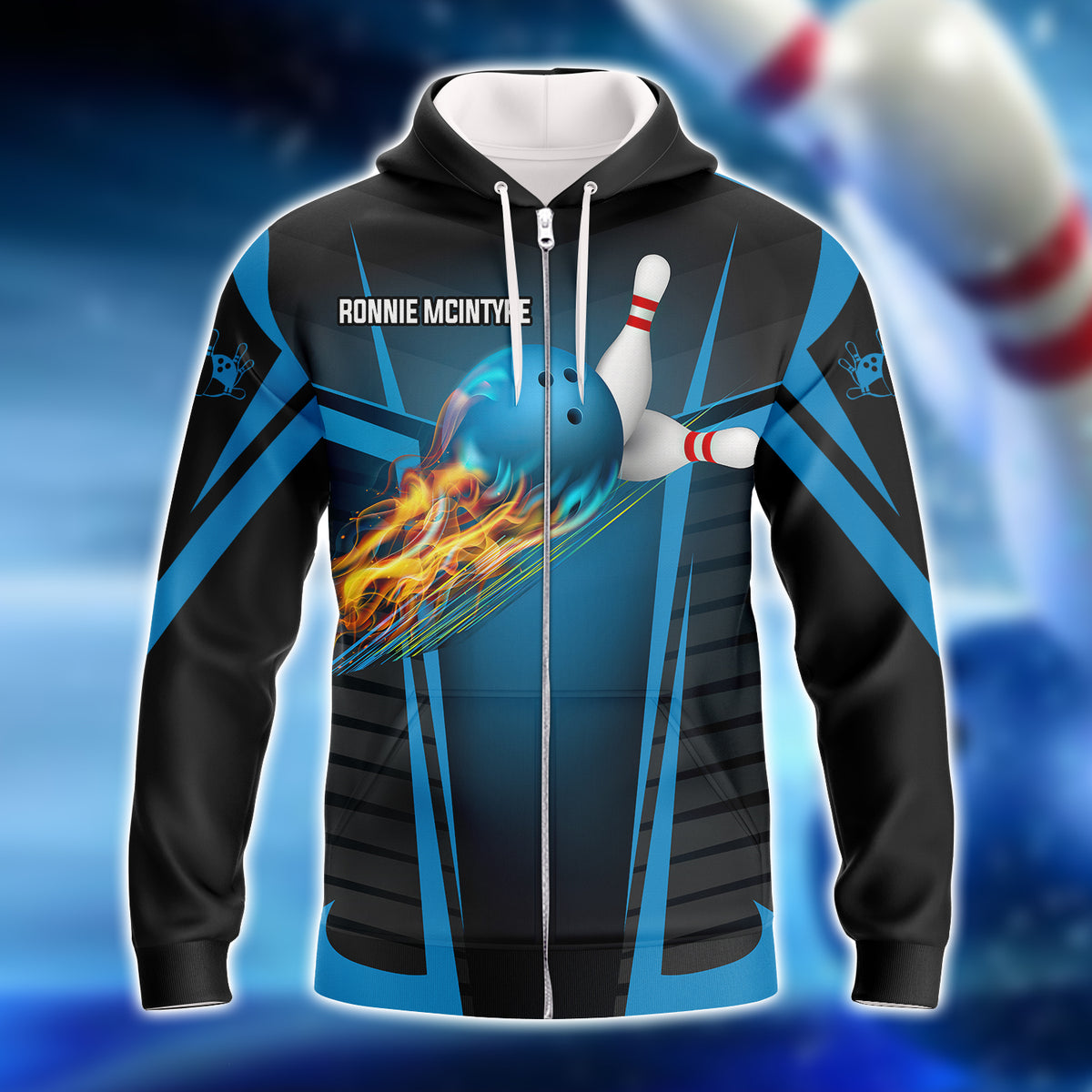 Ronnie McIntyre On Time Team The Blue Bowling Ball 102 3D Shirt - QB95 ...