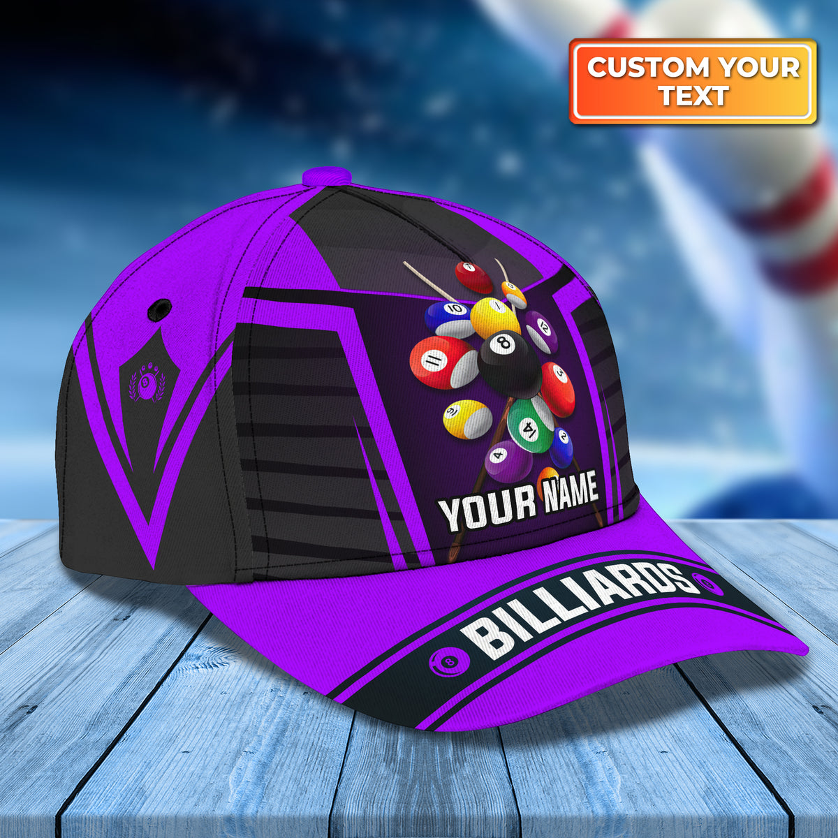 Purple Billiard Balls Personalized Name Classic Cap Best Gift For Bill ...