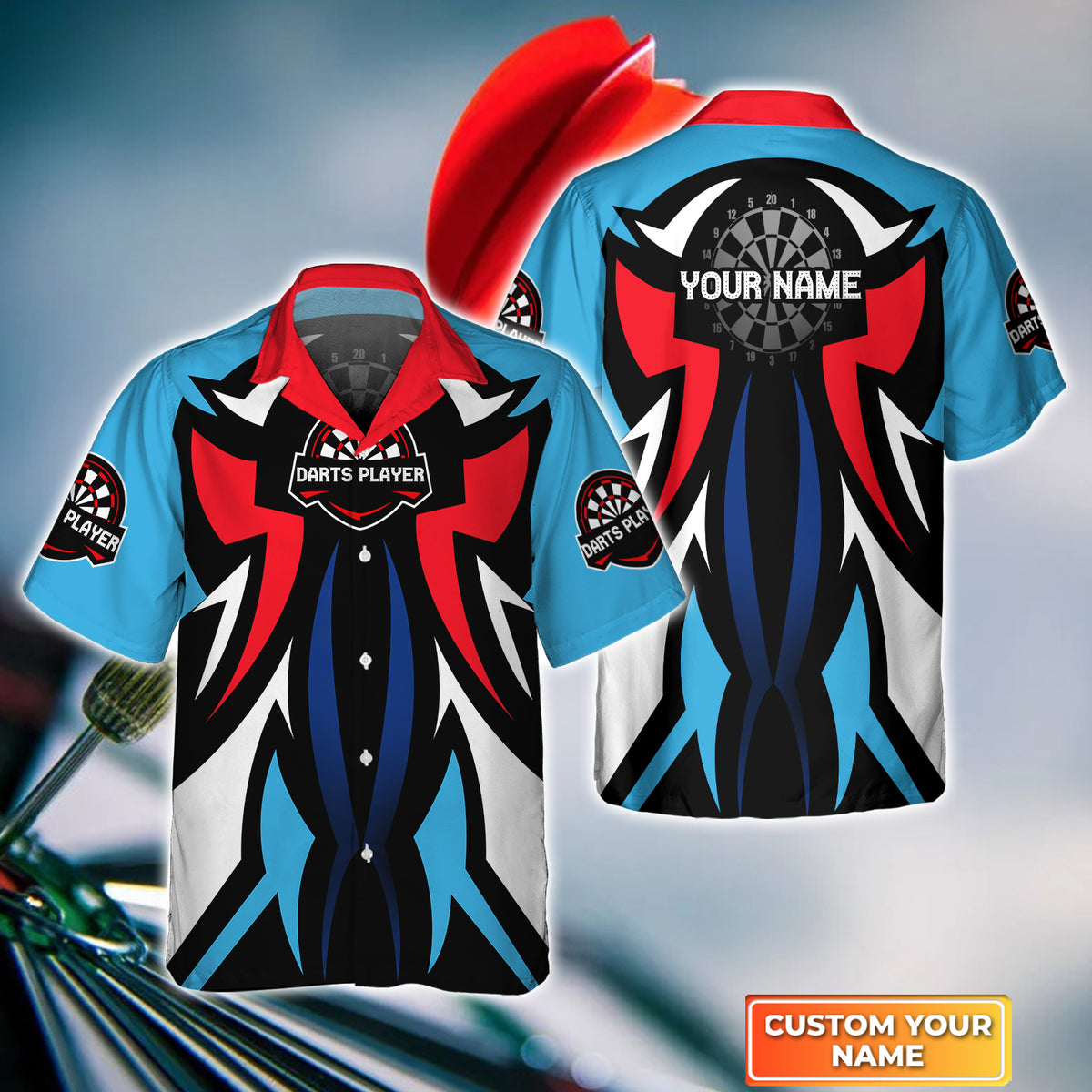 Darts Personalized Name 3D Hawaiian Shirt For Darts Player Tad ...