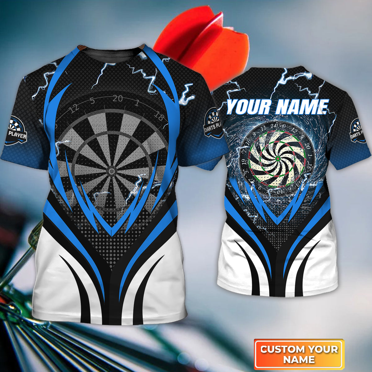 Dartboard Whirlpool Personalized Name 3D Tshirt For Darts Team Player ...