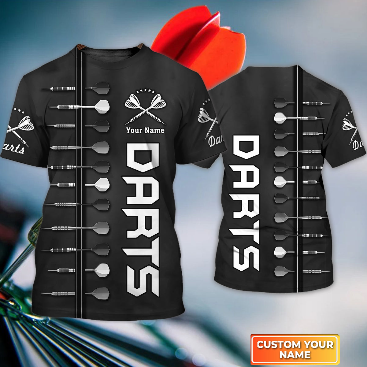 Darts Personalized Name 3D Tshirt For Darts Player Tad – Onemoredart